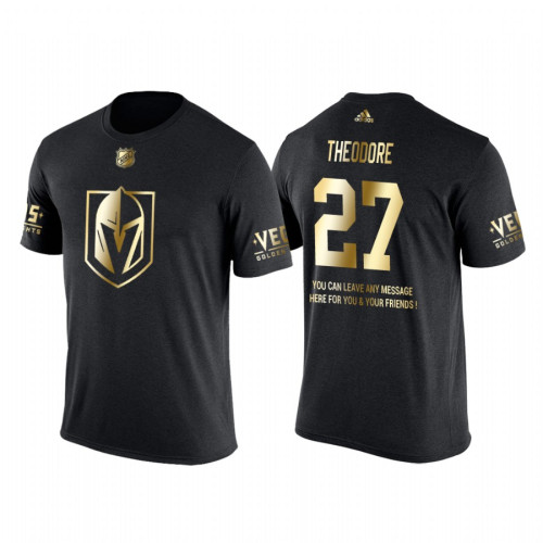 Vegas Golden Knights #27 Shea Theodore Gold Limited T-Shirt Black